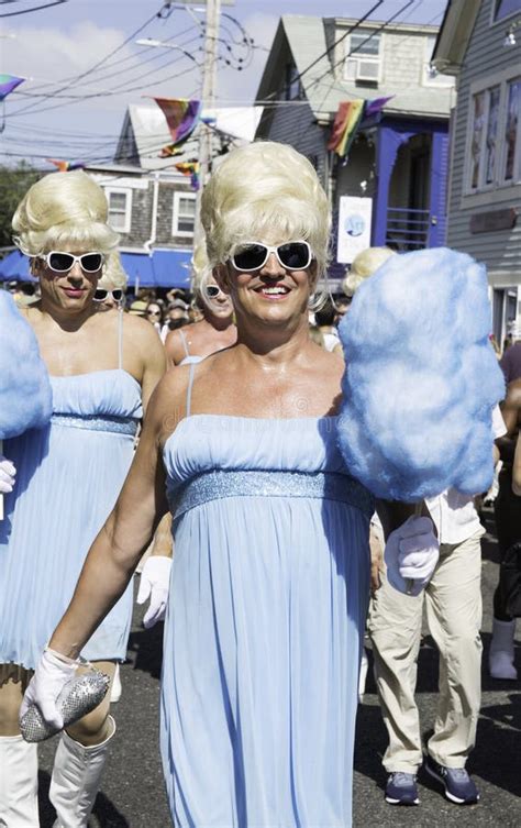 Drag Queens Walking In The 37th Annual Provincetown Carnival Parade In