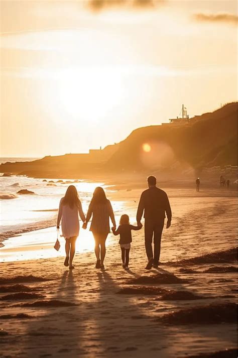 Ai数字艺术亲子一家人家庭背影摄影图 花瓣网