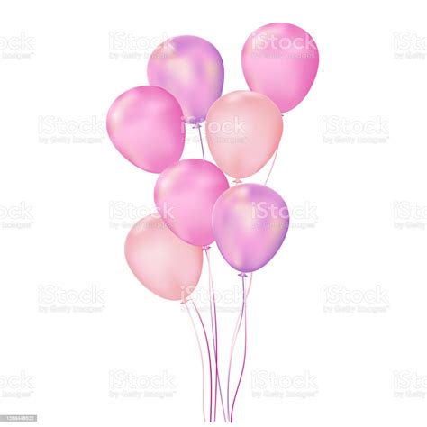 다채로운 여러 가지 색깔의 풍선 3 D 스타일로 무리 흰색 배경에 격리 벡터 일러스트레이션 헬륨 풍선에 대한 스톡 벡터 아트 및 기타 이미지 Istock