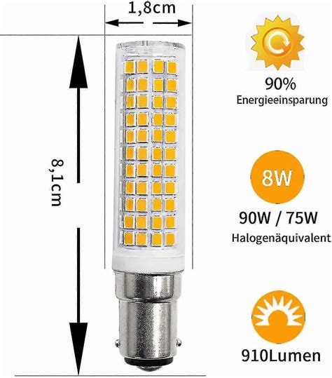B15d Led Bulbs 8w Equivalent 90w 80w 75w Warm White B15 Base 910lm 220v 230v 3000k Hhny Fruugo Uk