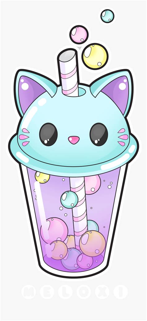Cute Cat Bubble Tea [commissions Open] By Meloxi Cute Cat Drawing Hd Png Download