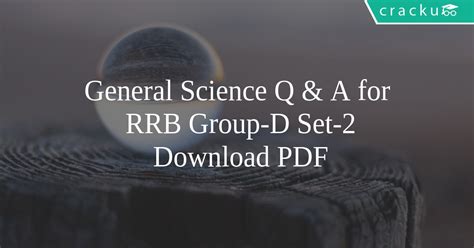 General Science Questions And Answers For Rrb Group D Set 2 Pdf Cracku