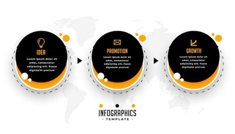 Free Vector Three Step Infographic Strategy Workflow Layout For