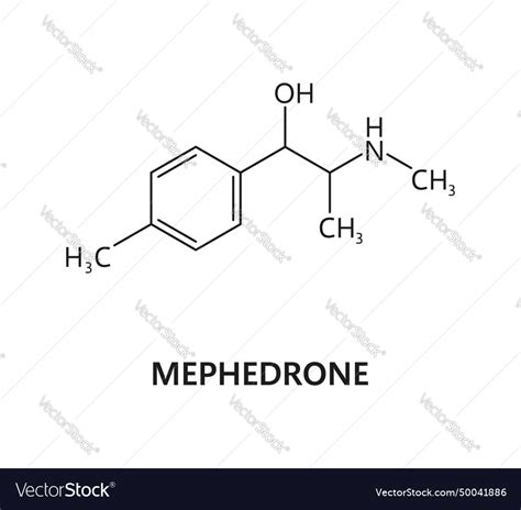 Mephedrone Drug Molecule Formula Structure Vector Image