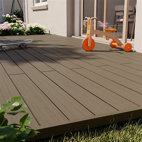 Lame De Terrasse Composite Marron Neva Premium Klikstrom L220 X L145 Cm
