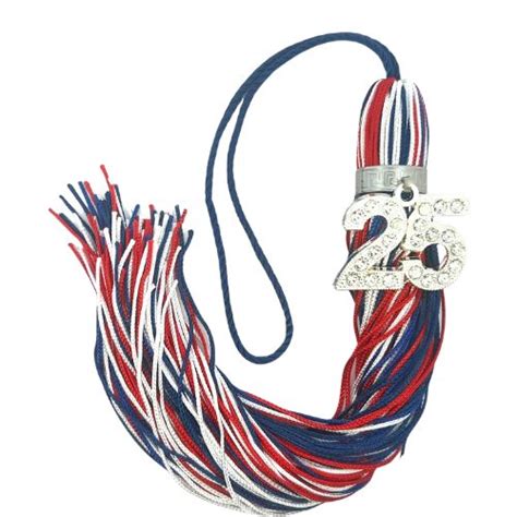 Jumbo Silver Bling Tassel Red White And Blue Southern Recognition
