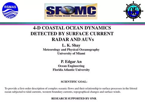PPT D COASTAL OCEAN DYNAMICS DETECTED BY SURFACE CURRENT RADAR AND AUVs PowerPoint