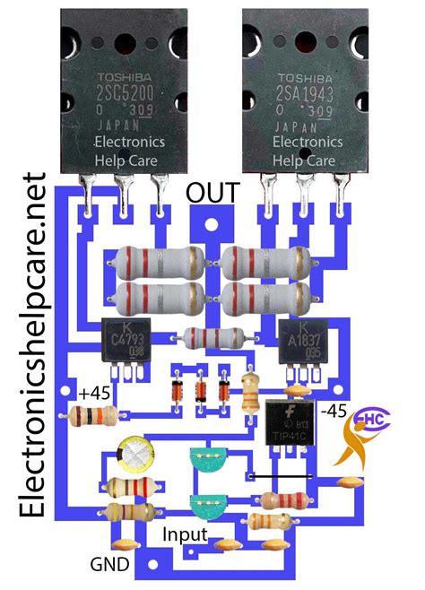 2sc5200 And 2sa1943 Transistors Circuit Diagram Audio Amplifier