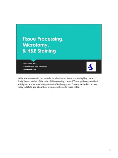 Tissue Processing Microtomy And He Pdf Fixation Histology Histology