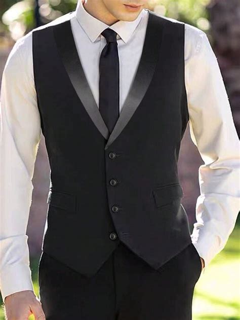 Manfinity Mode Men Shawl Collar Waistcoat Shein Uk
