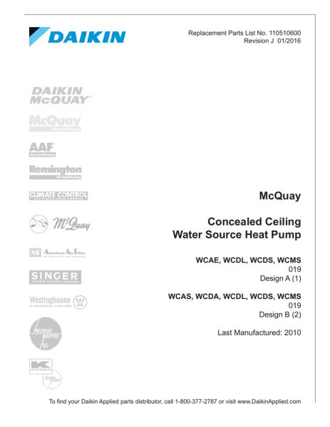 Mcquay Concealed Ceiling Water Source Heat Pump Car Wiring Diagram