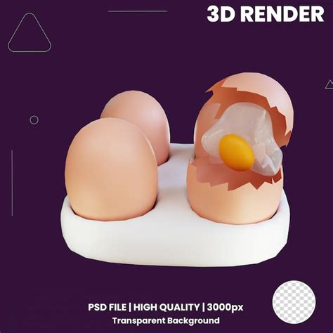Premium PSD 3d Icon Egg Tray