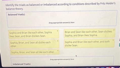 Solved Identify The Triads As Balanced Or Imbalanced