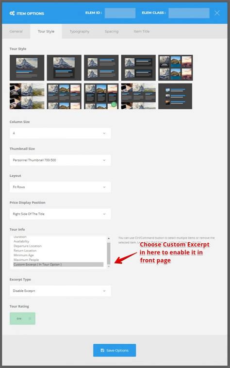 Setting Custom Excerpt For Tour List Goodlayers