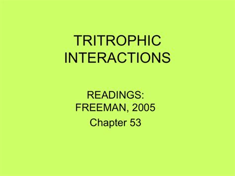 Tritrophic Interactions