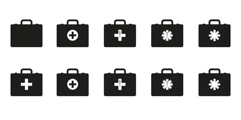 Medische Koffer Iconen Vector Eenvoudige Ehbo Kit Icoon Medisch