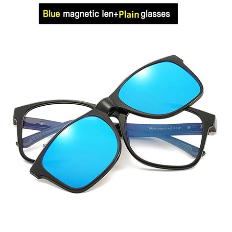 New Magnetic Clip On Sunglasses Polarized Lens Cover Over Prescription