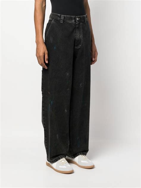 Maison Margiela 페인트 프린트 스트레이트 진 페칭