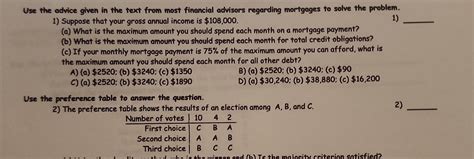 Solved 1and2 Please 2 Using The Plurality Method Who