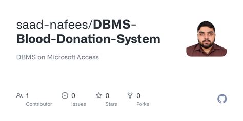 Github Saad Nafees Dbms Blood Donation System Dbms On Microsoft Access