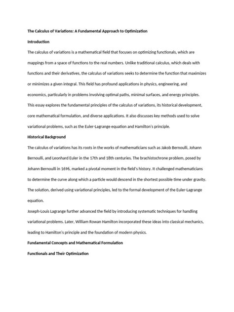 The Calculus Of Variations Pdf Calculus Of Variations Eulerlagrange Equation