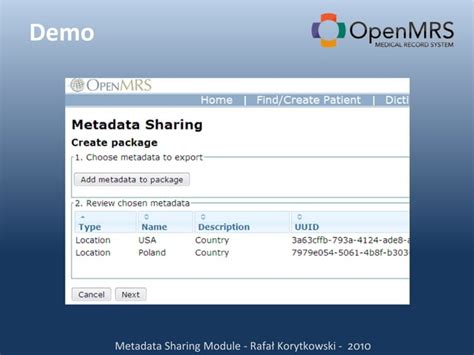 metadata sharing module pdf