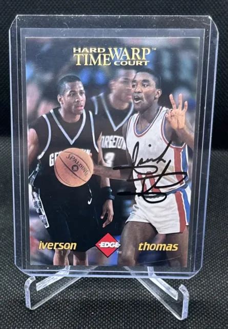 1996 Collectors Edge Time Warp Allen Iverson Isiah Thomas Auto