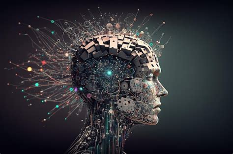 Una Imagen Digital De La Cabeza De Una Mujer Con Un Cerebro Y Una Placa
