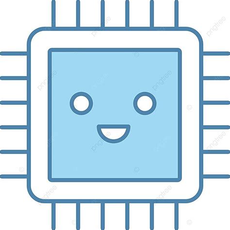 Smiling Processor Color Icon Cpu Microprocessor Good Vector Cpu