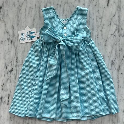 Luli And Me Dresses New Luli And Me Girls Smocked Turquoise Gingham