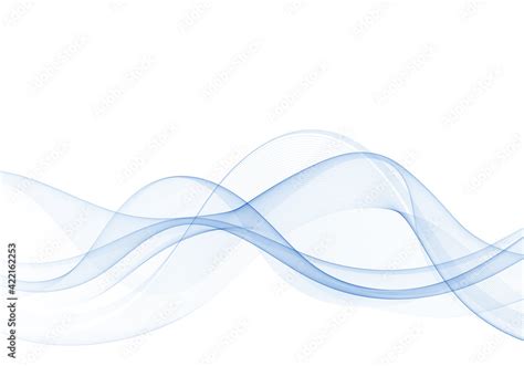 Abstract Blue Wave Vector Background Blue Wave Flow Stock Vector