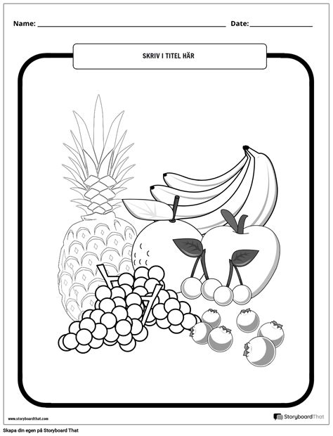 Frukt Målarbok Utskrivbar Storyboard par sv examples
