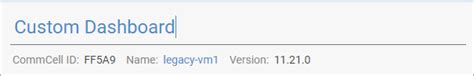 customizing a default dashboard on the command center