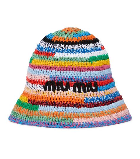 Miu Miu Cotton Crochet Bucket Hat Mytheresa