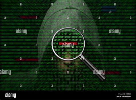 Hacker A Través De Una Pantalla Con Código Binario Y Cifrado De