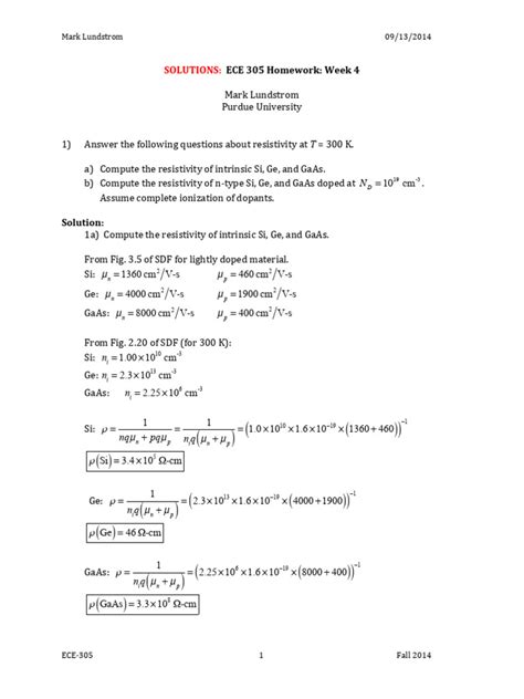 Week 4 Hw Solutions B Pdf Electrical Resistivity And Conductivity