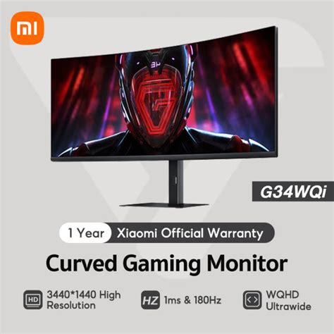 【global Version】xiaomi Redmi G34wqi Curved Gaming Monitor 34inch 1ms