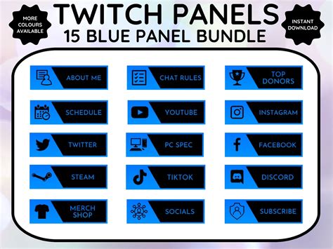 Blue And Black Profile Panels For Twitch Youtube Or Discord Etsy UK