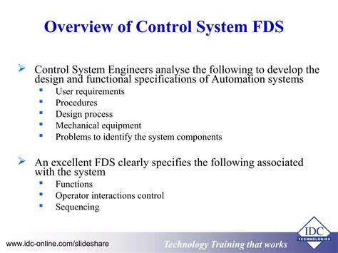 Design Of Industrial Automation Functional Specifications For Plcs