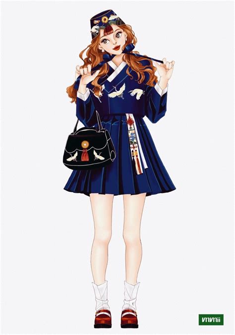 더쿠 한복과 일상복을 퓨전하여 작업하는 Vnvnii작가님의 한복 일러스트 데이터스압