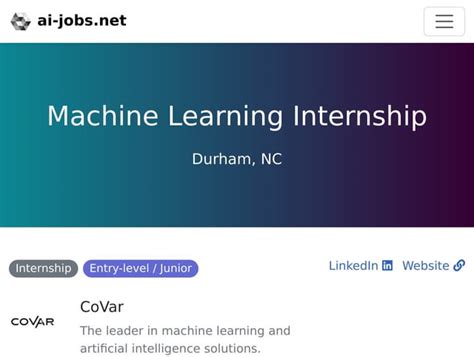 Hiring Internship Machine Learning Internship In Durham Nc Raimljobs