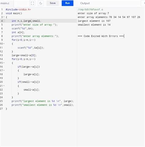 Rohini Gaddam On Linkedin Here Is A C Program To Find The Largest And Smallest Elements In A Given