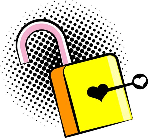 Heart Love With Padlock 24092433 Png
