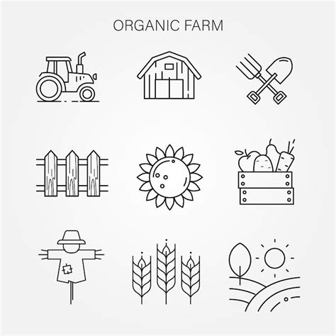 농사 픽토그램 벡터 Freepik에서 무료 고품질 벡터를 다운로드하세요 Freepik