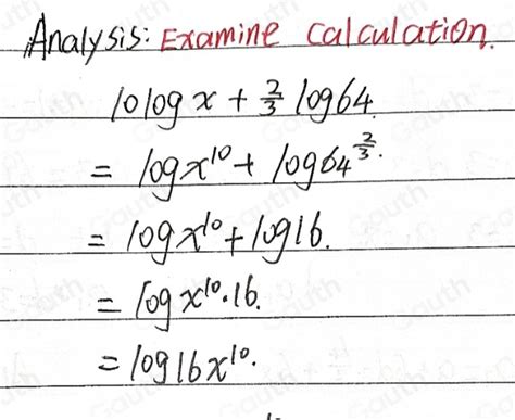 Solved Condense This Expression Into A Single Logarithm And Simplify 10log X 23 Log 64 Log