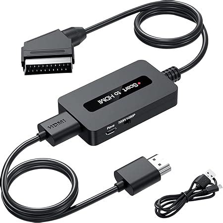Kirolle Convertisseur péritel vers HDMI avec câble péritel et HDMI
