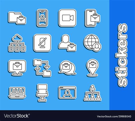Set Line Hierarchy Organogram Chart Online Vector Image