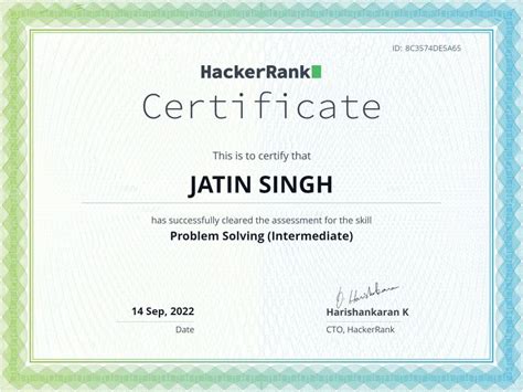 Jatin Singh On Linkedin Hackerrank