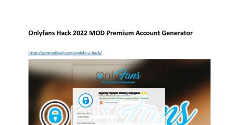 Onlyfans Hack 2022 Mod Premium Account Generatorpdf Docdroid