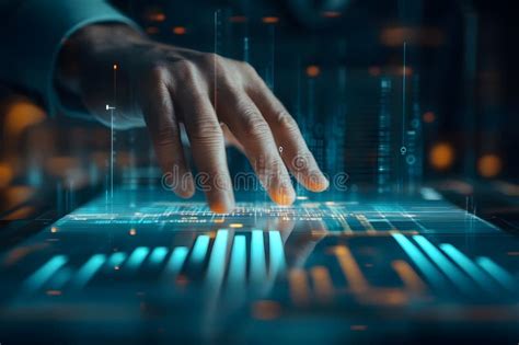 Hand Interacting With Digital Interface On A Tablet Stock Illustration